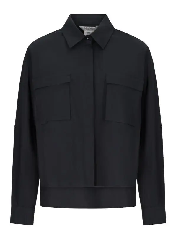 Max Mara Flap-pocket Long-sleeve Shirt - Black