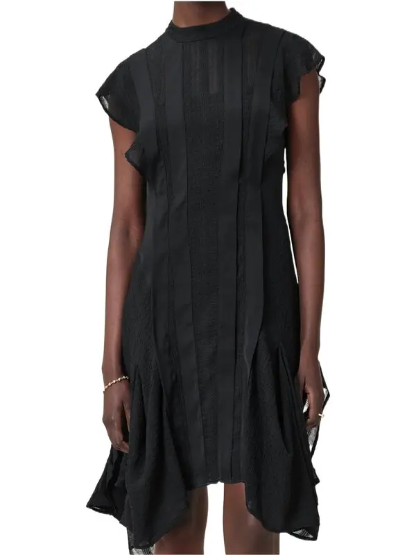 ALLSAINTS Fleur Ruffled Panelled Dress - Black