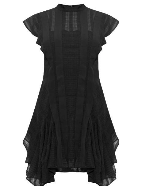 ALLSAINTS Fleur Asymmetrical Hem Dress - Black