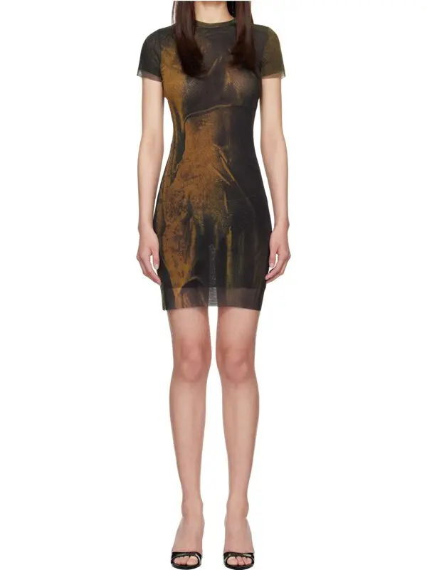 JEAN PAUL GAULTIER The Acid Water" Printed Mesh Mini Dress - Multicolor