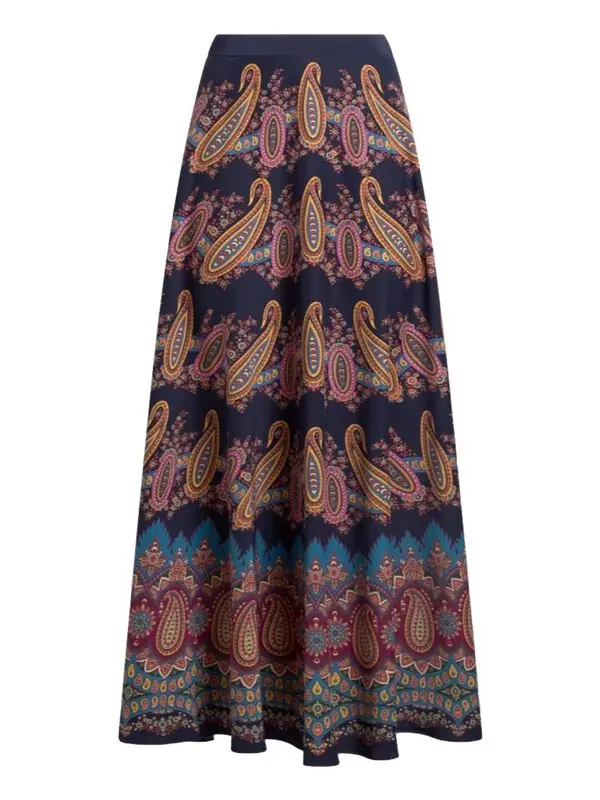Etro Paisley-printed Pleated Maxi Skirt - Multicolor