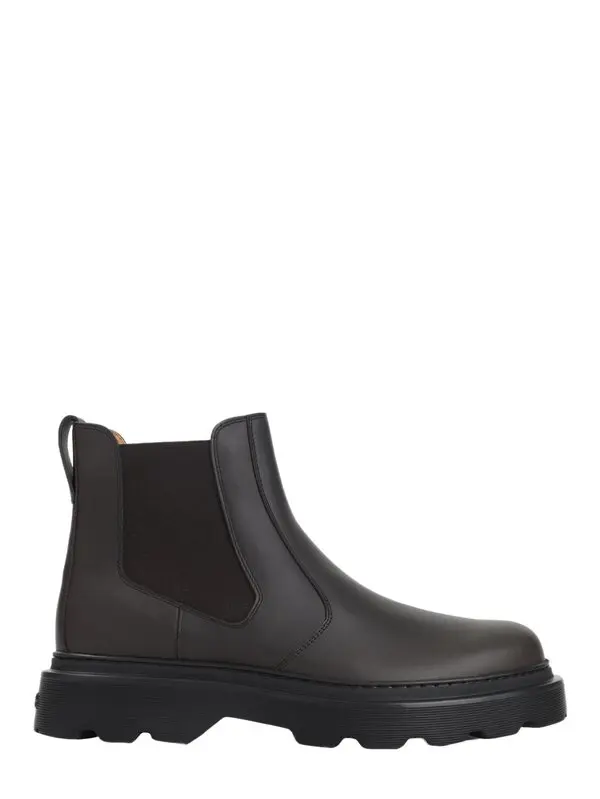 TOD'S Round Toe Slip-on Ankle Boots - Black