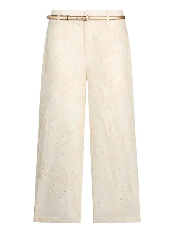 Liu Jo Embroidered Muslin Trousers - White