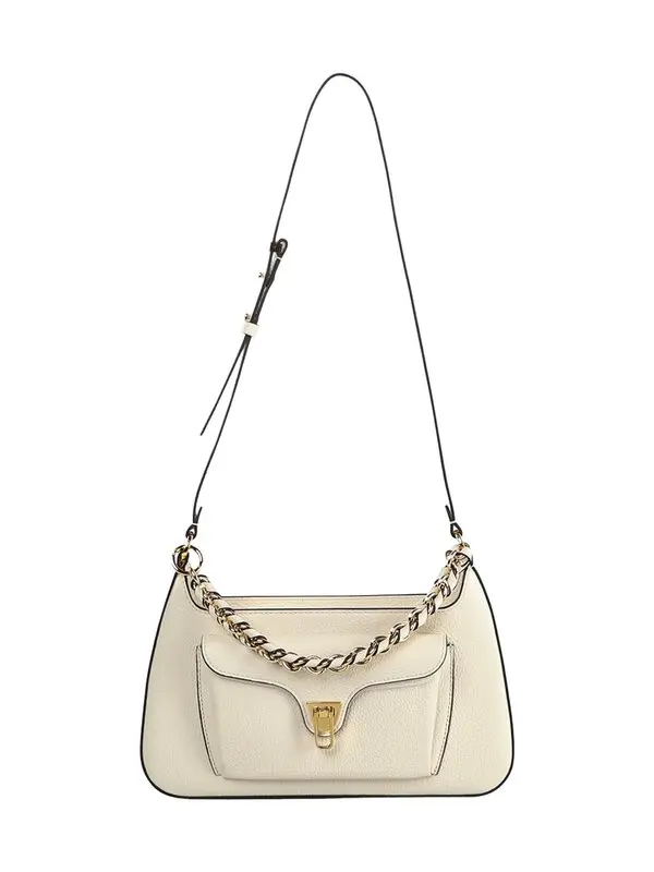 COCCINELLE Logo Printed Beat Shoulder Bag - Nude