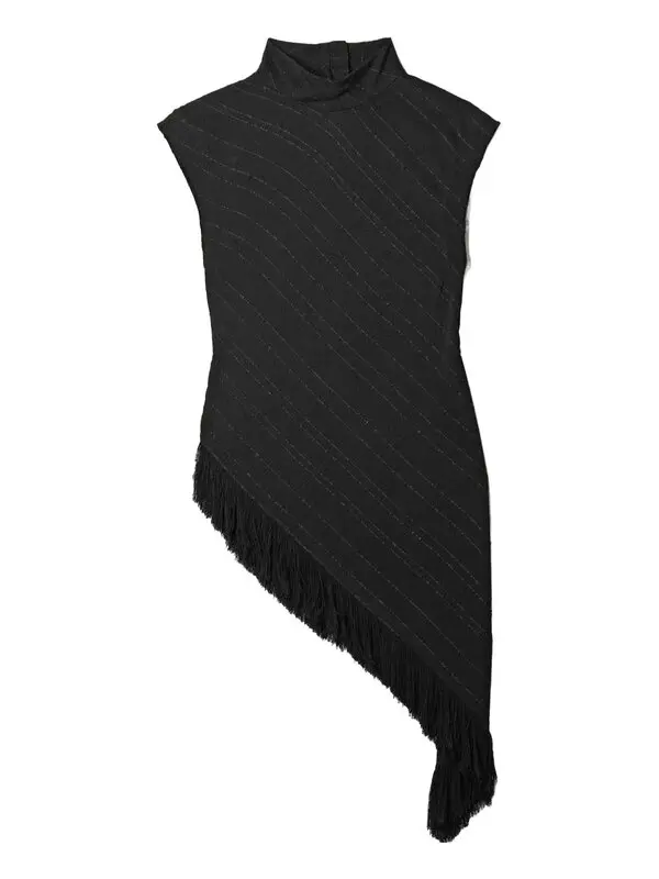Proenza Schouler Asymmetrical Tassel Top - Black