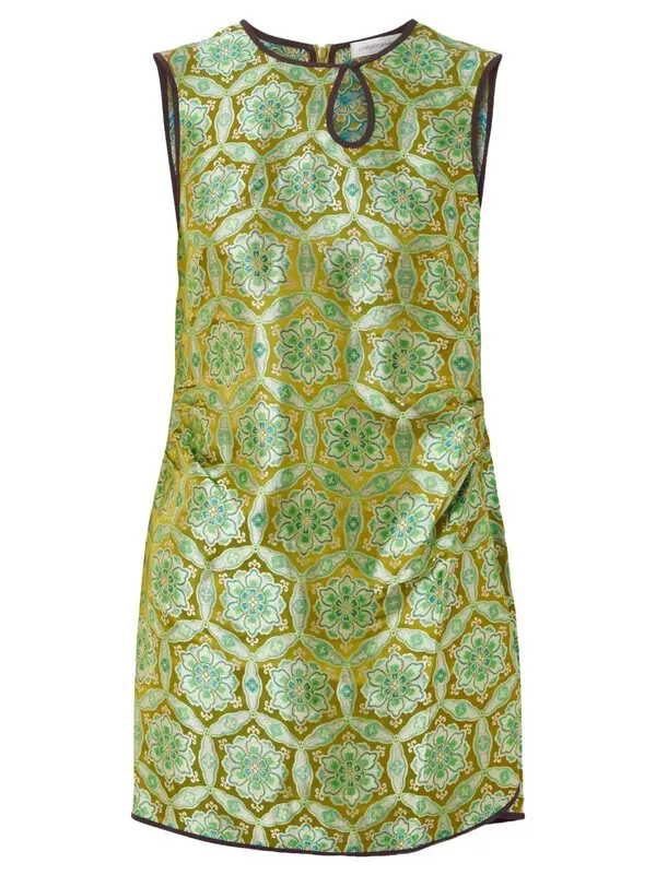 Christopher Esber Brocade Floral Cutout Mini Dress - Green