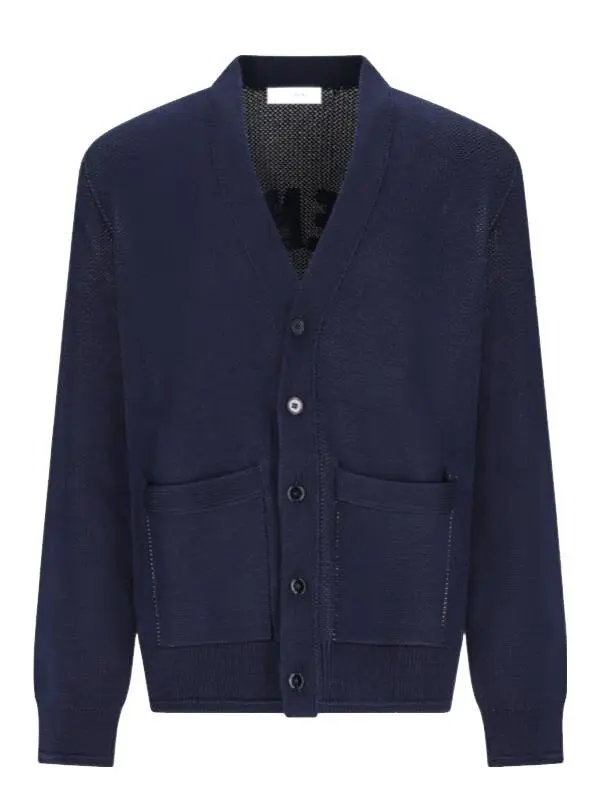 Givenchy Paris Logo V-neck Knitted Cardigan - Deep Navy Blue