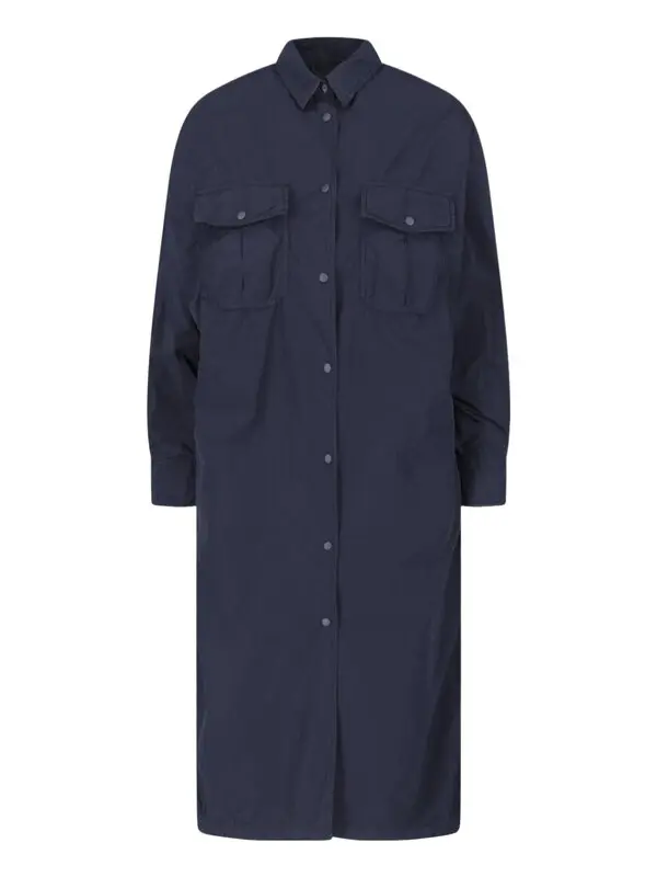 Aspesi Long Snap-front Jacket - Black