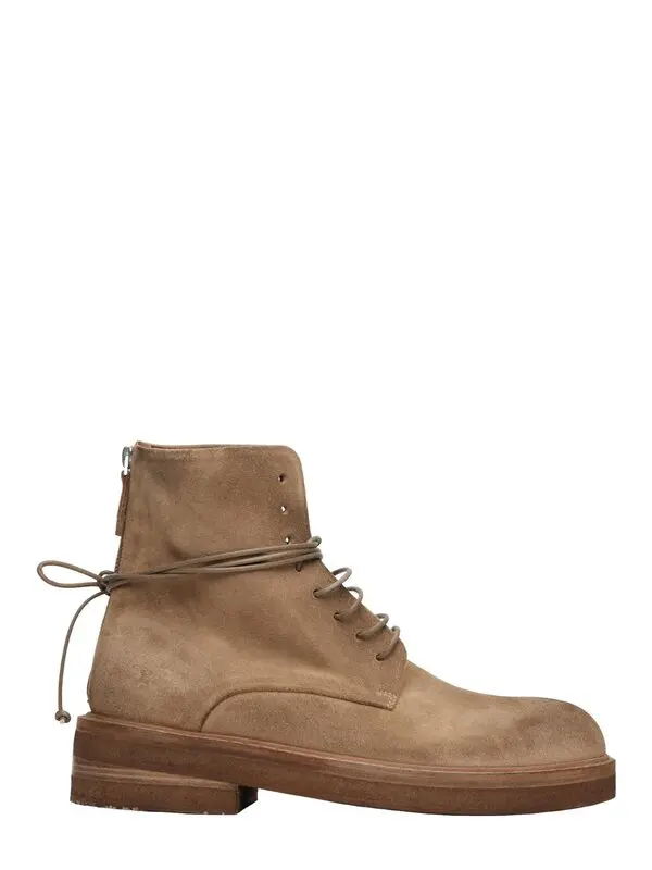 Marsèll Suede Tie-neck Front Zip Boots - Brown