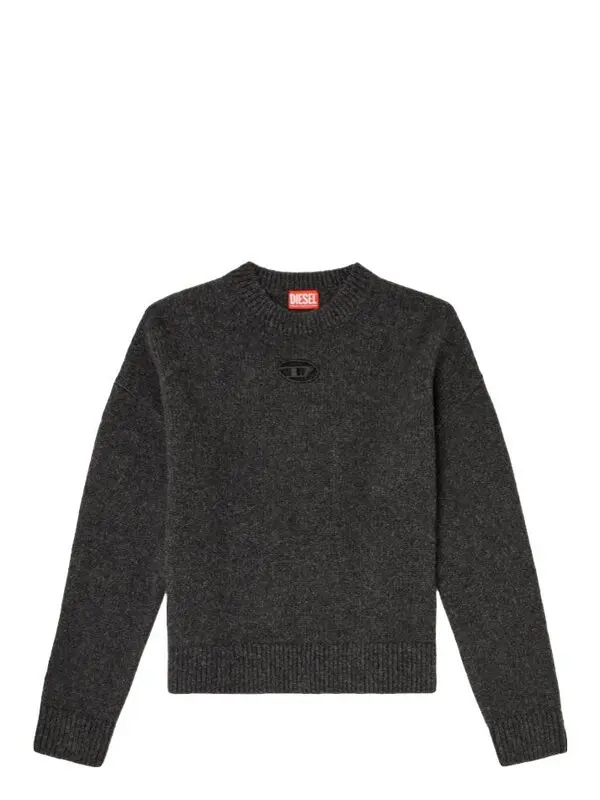 DIESEL® M-areeta Logo Cut-out Sweater - Dark Gray