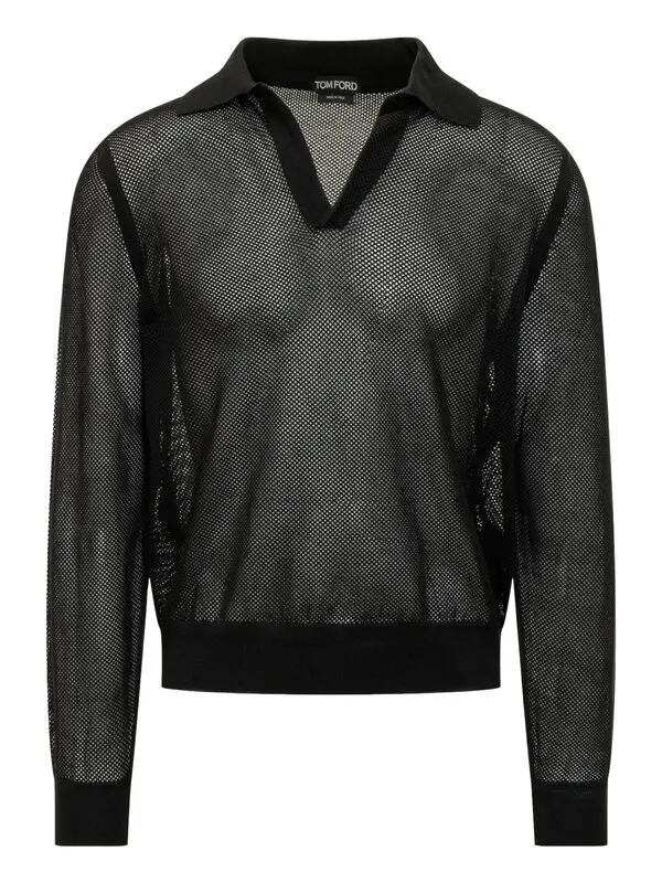 TOM FORD V-neck Knit Pullover - Black