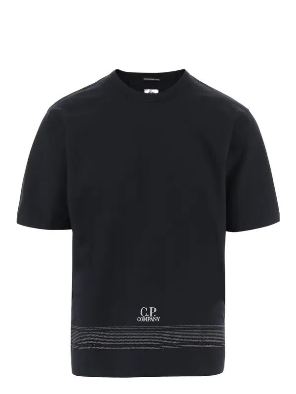 C.P. COMPANY Logo Embroidered Crewneck T-shirt - Black