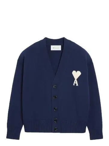 Ami De Coeur Intarsia Cardigan - Blue