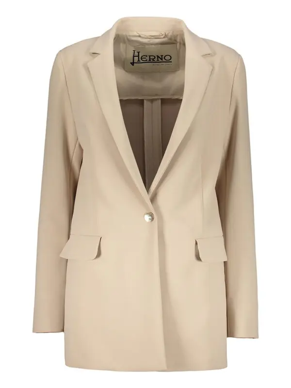 Herno Single-breasted Tailored Blazer - Beige