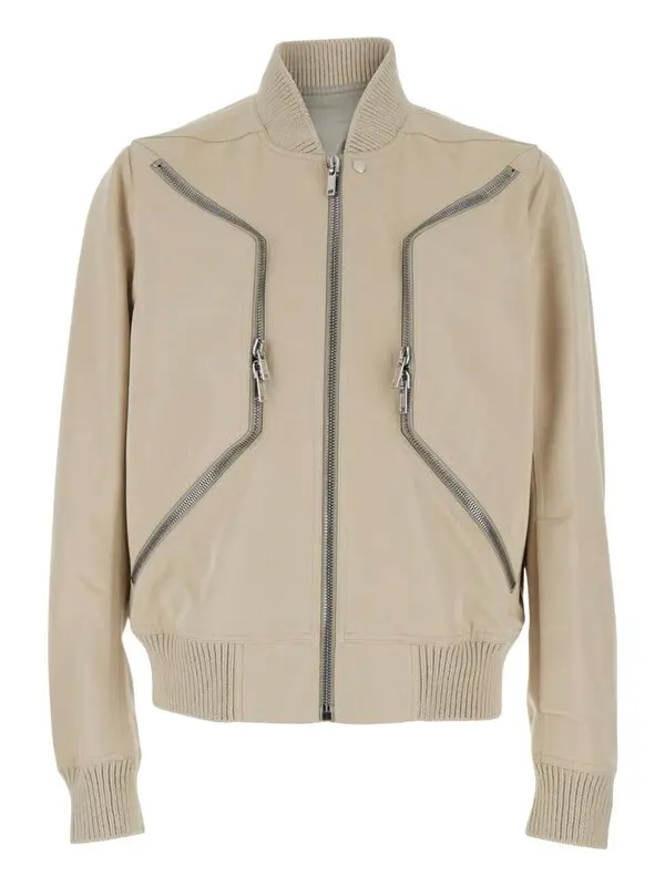 Rick Owens Heizer Zip Flight Jacket - Nude