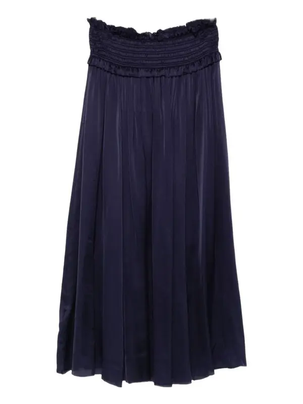 Zimmermann Dream Shirred Ruffled Skirt - Navy