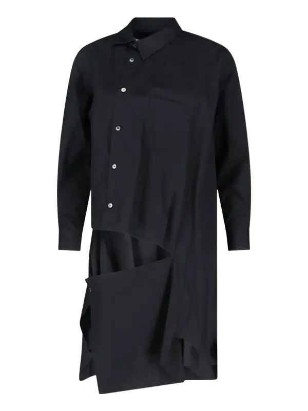 Comme Des Garçons Asymmetrical Draped Shirt - Black