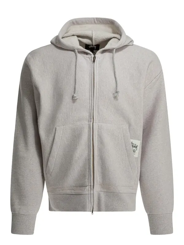 StÜssy Zip Up Hooded Sweatshirt - Gray