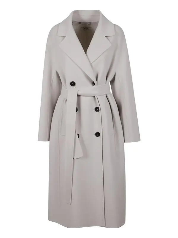 Max Mara Double-breasted Belted Coat - Gray
