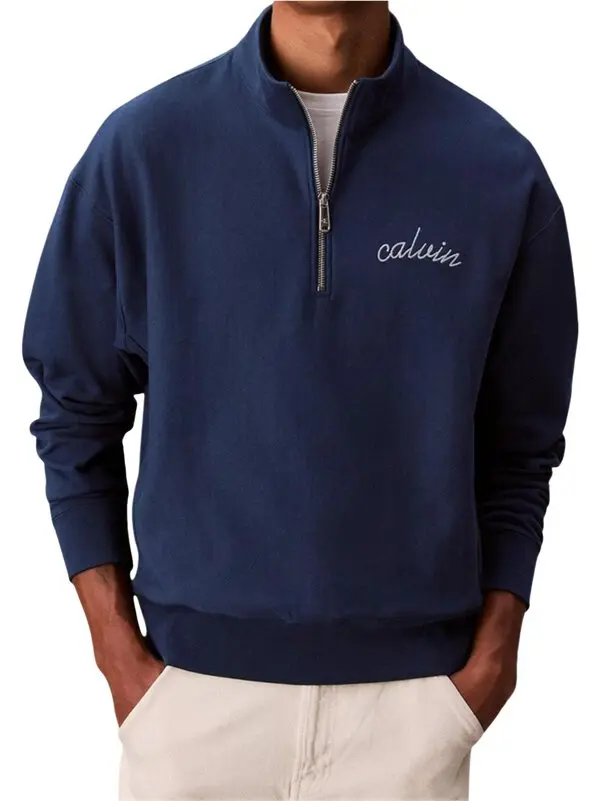 Calvin Klein Zip-up Sweater - Black
