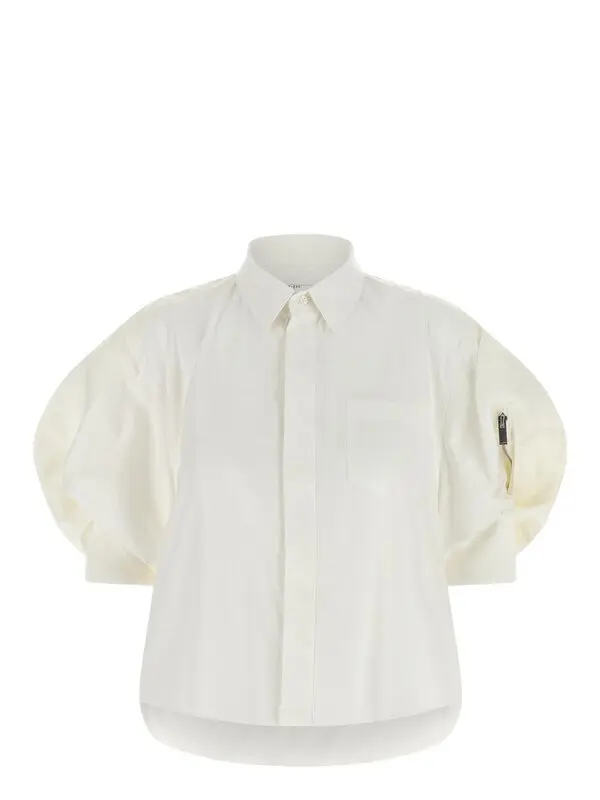 Sacai Button-up Puff-sleeved Shirt - White