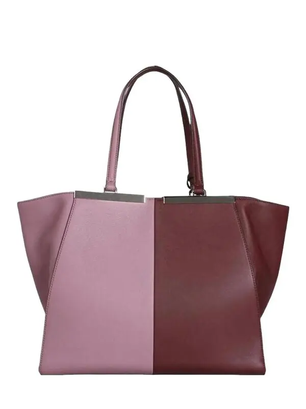 Fendi Paneled Top Handle Handbag - Red