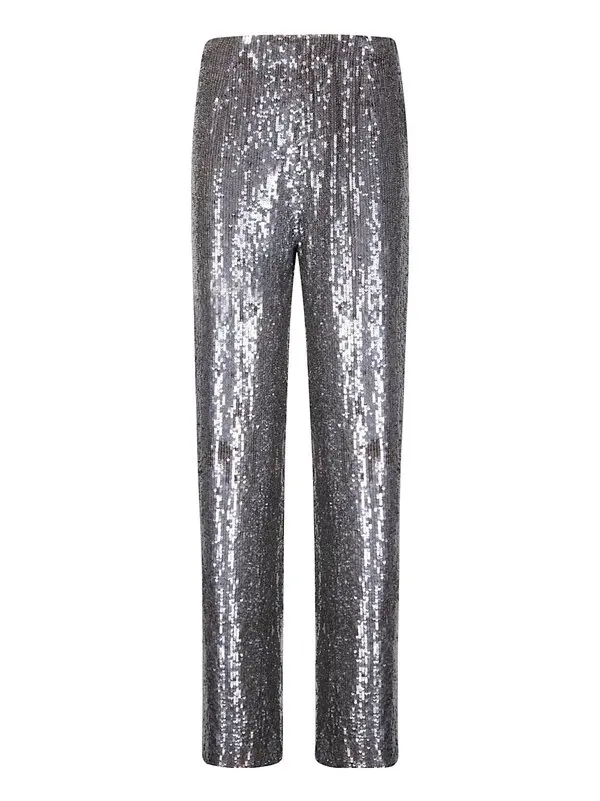 P.a.r.o.s.h Sequin-embellished Straight-leg Trousers - Gray