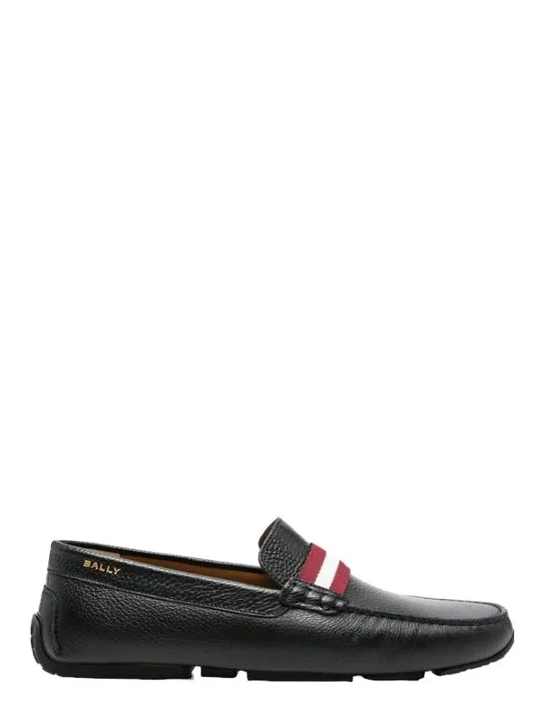 Bally Striped Detail Loafers - Black
