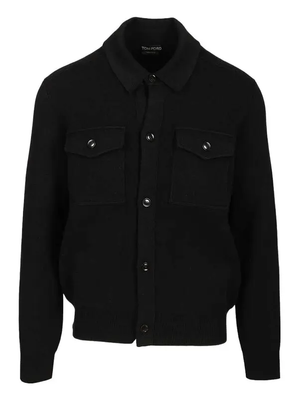 TOM FORD Long-sleeved Buttoned Cardigan - Black