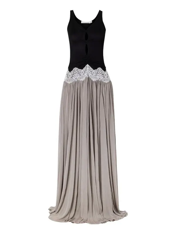 Christopher Esber Twist Lace-detail Tank Dress - Gray