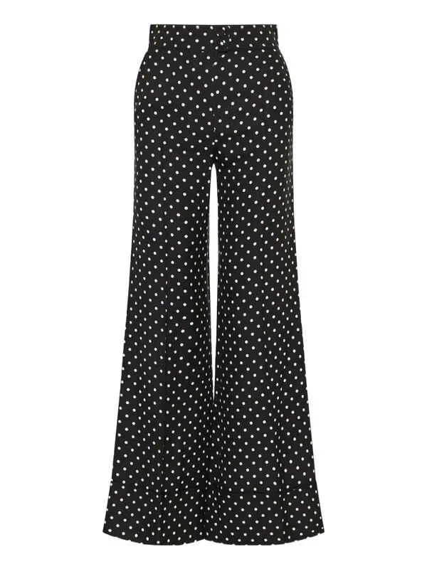 Valentino Garavani Polka Dot Wide Leg Trousers - Black