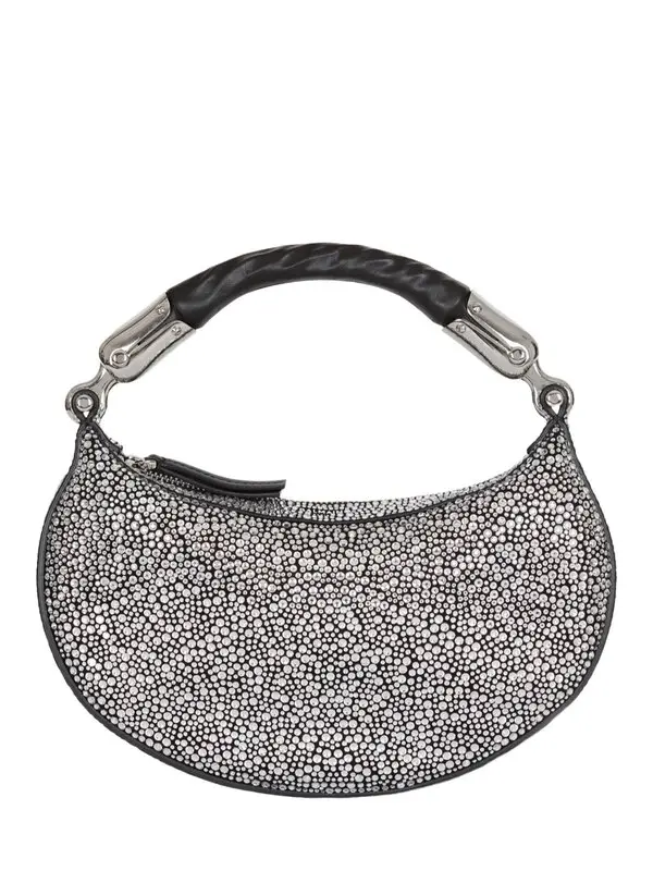 Balmain Ebony Embellished Mini Hand Bag - Silver