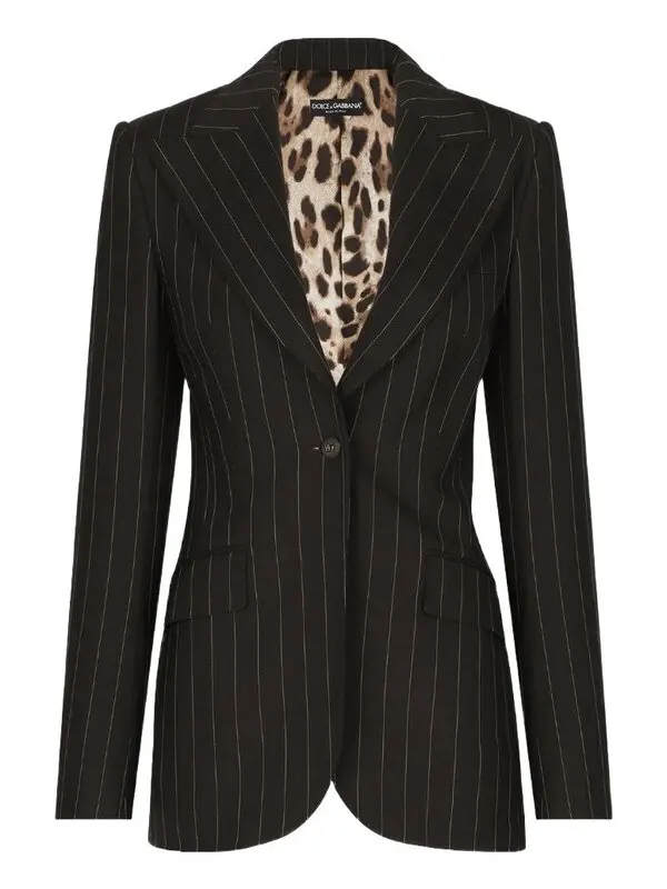 Dolce & Gabbana Single-breasted Striped Tailored Blazer - Black