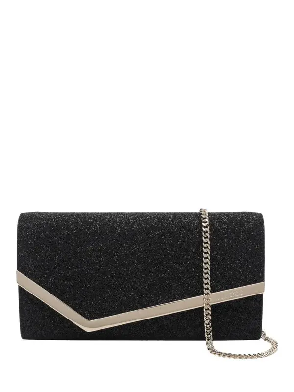 JIMMY CHOO Emmie Foldover-top Clutch Bag - Black