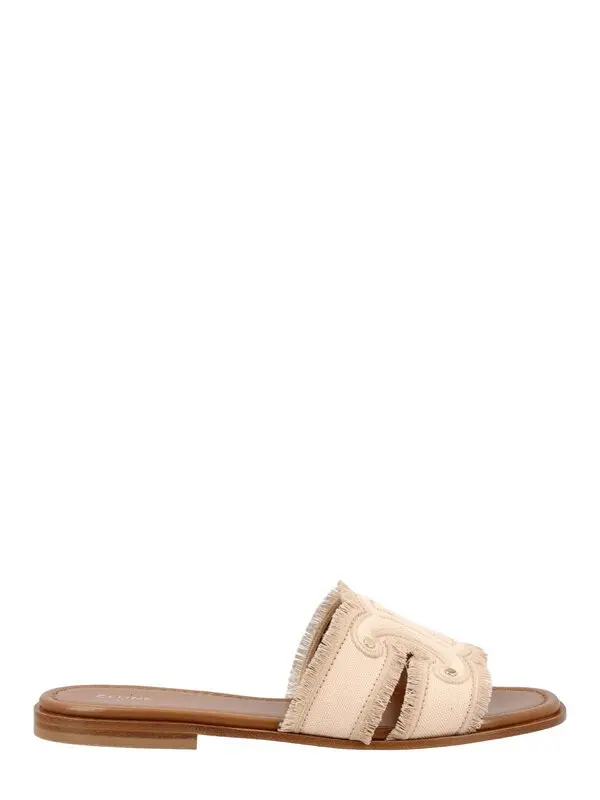 Celine Marina Mule In Canvas - Nude