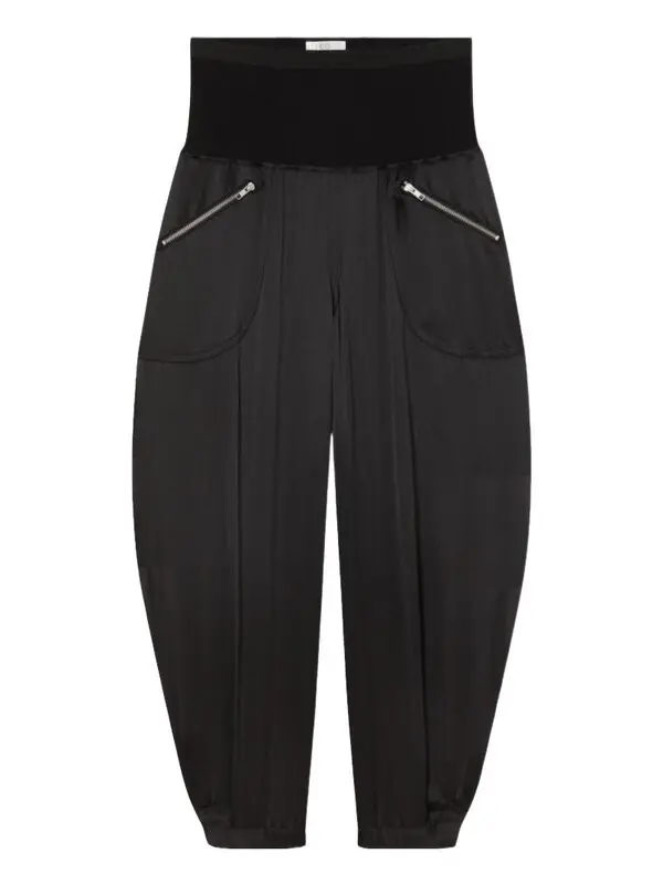 Co Ribbed Jogger In Silk Charmeuse - Black
