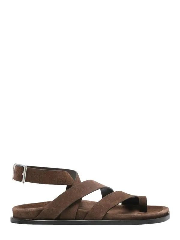ALOHAS Strappy Ankle-strap Flat Sandals - Brown