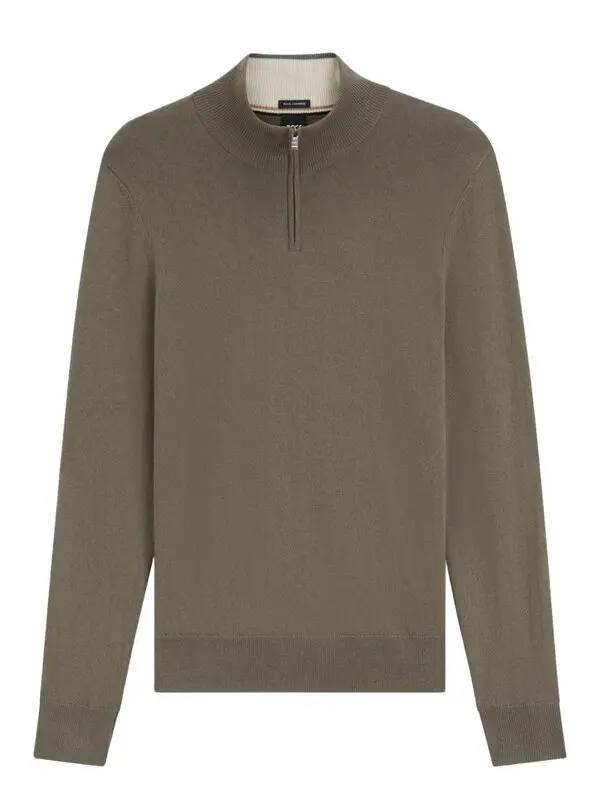 Hugo Boss H-hemarlo Half-zip Jumper - Light Brown