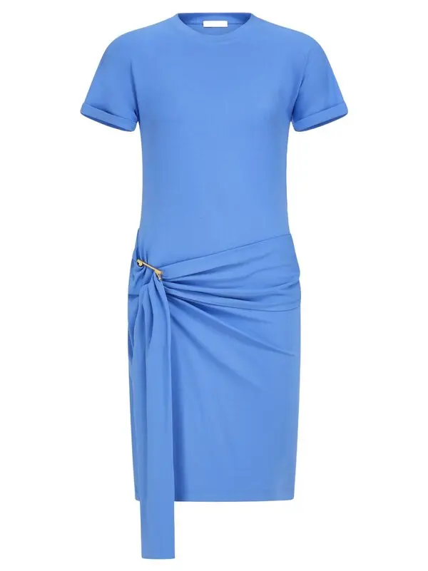 FERRAGAMO Draped Jersey Dress - Bleuet