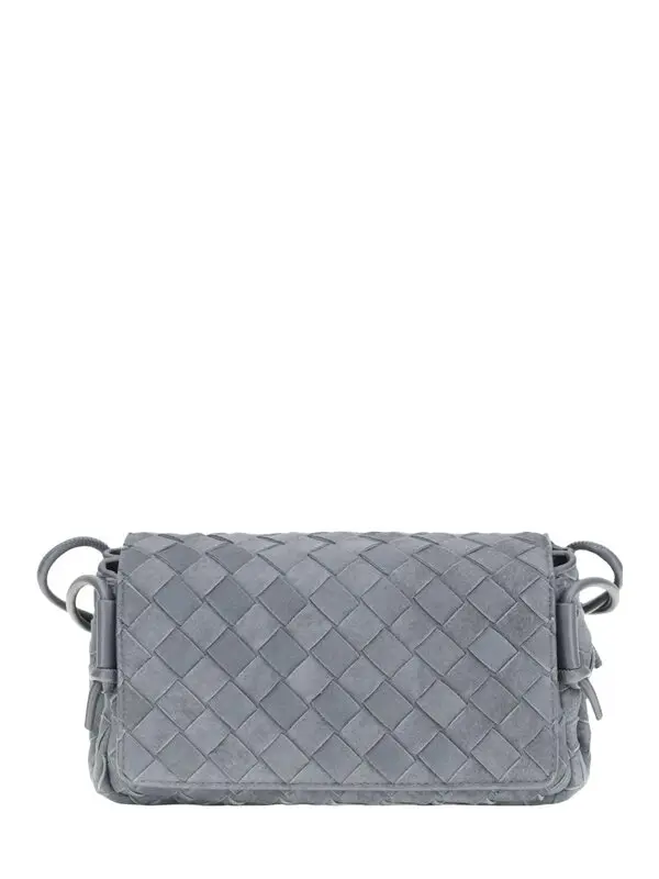 Bottega Veneta Woven Design Shoulder Bag - Gray
