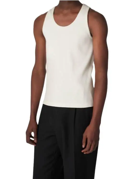 Bottega Veneta Compact Rib Jersey Tank Top - Chalk