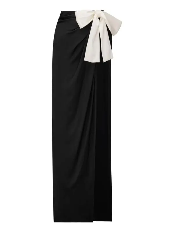 Saint Laurent Tied Draped Skirt - Black
