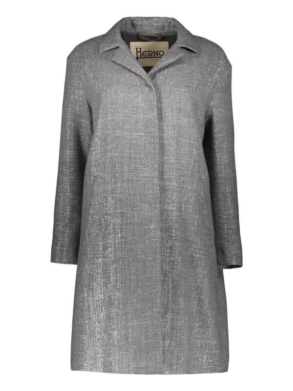 Herno Lurex Three-quarter Sleeve Coat - Grey
