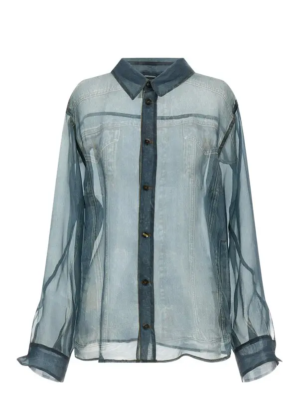 HAIKURE Maya Sheer Trompe L'oeil Print Top - Gray