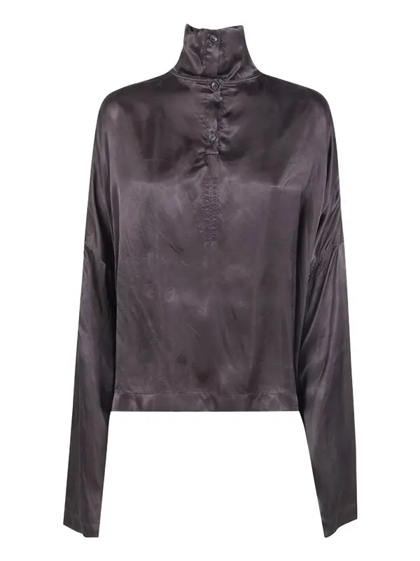 Rick Owens High-neck Buttoned Blouse - Black