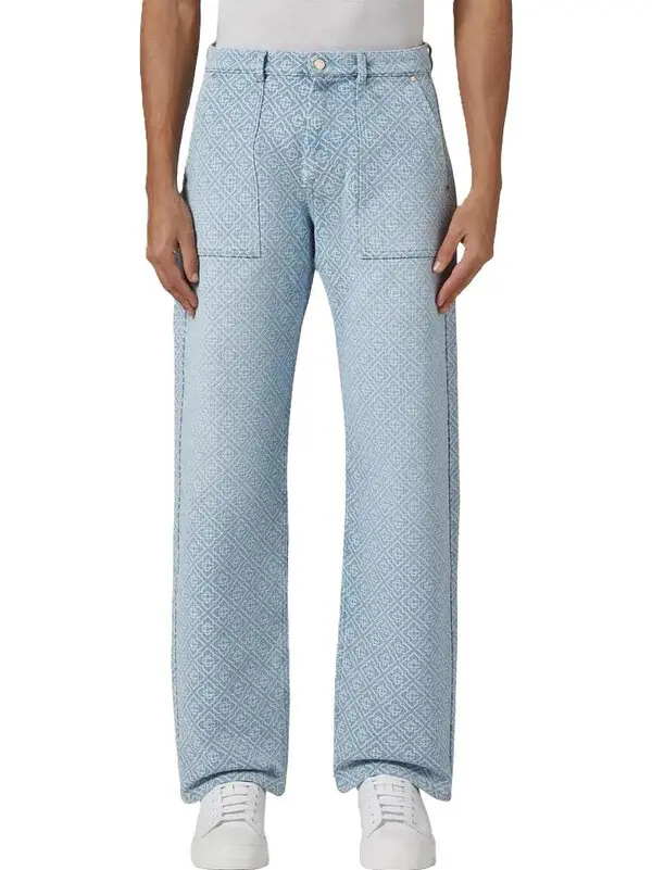 Casablanca Monogram Pattern Jeans - Faded Blue