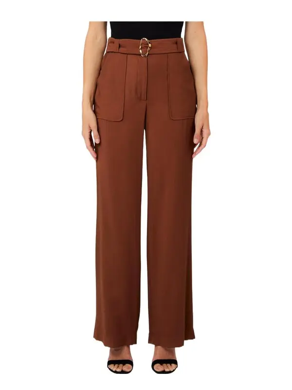 Liu Jo Belted Wide-leg Pants - Brown