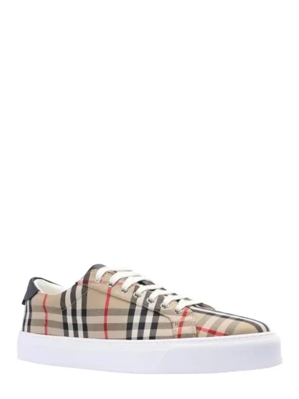 Burberry Vintage Check Lace-up Sneakers - White