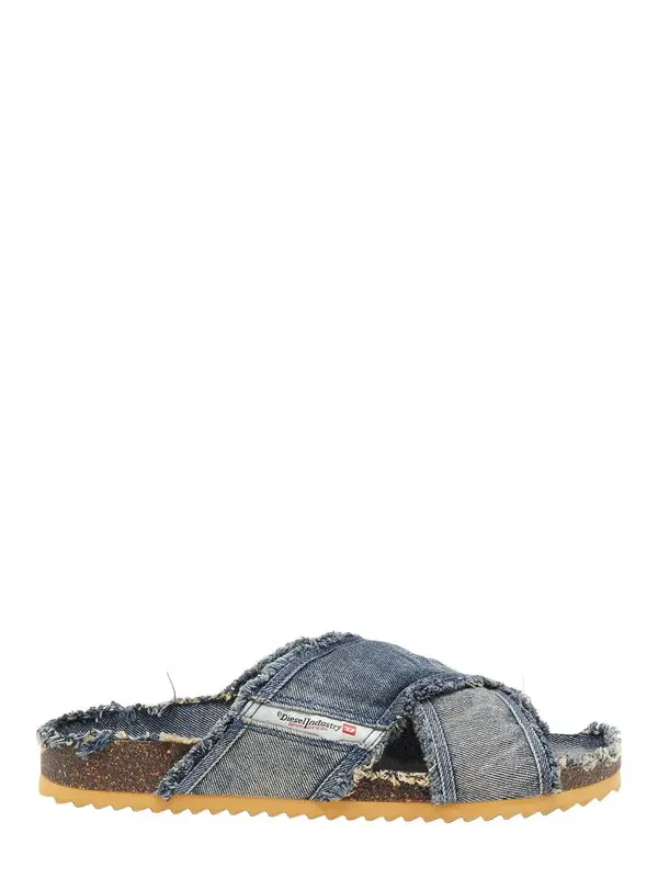 DIESEL® D-woodstock Crossover Denim Slides - Medium Blue