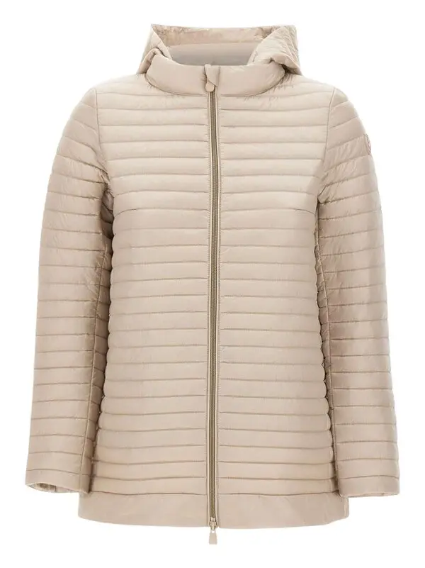 SAVE THE DUCK Iris Padded Hooded Coat - Nude